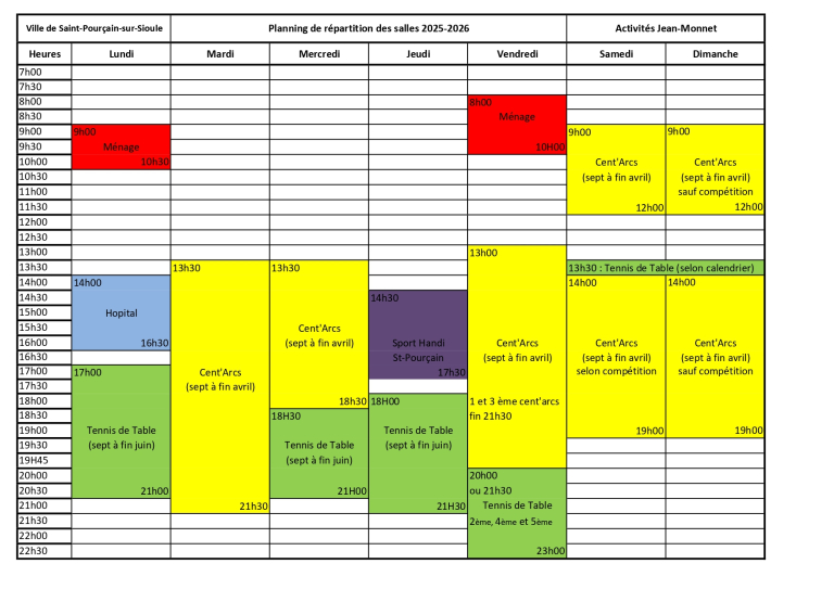 Salle de Tennis de table et de Tir à l'arc - Ville de Saint-Pourçain ...